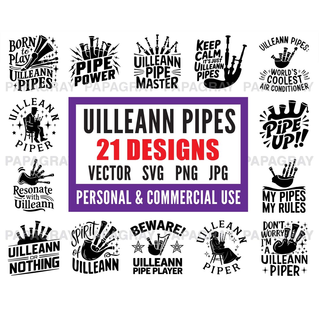 21 Uilleann Pipe Sayings SVG - 21 Designs | Digital Download ...