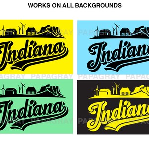 Indiana Skyline SVG Vector Graphic Bundle - 7 Designs | Digital ...