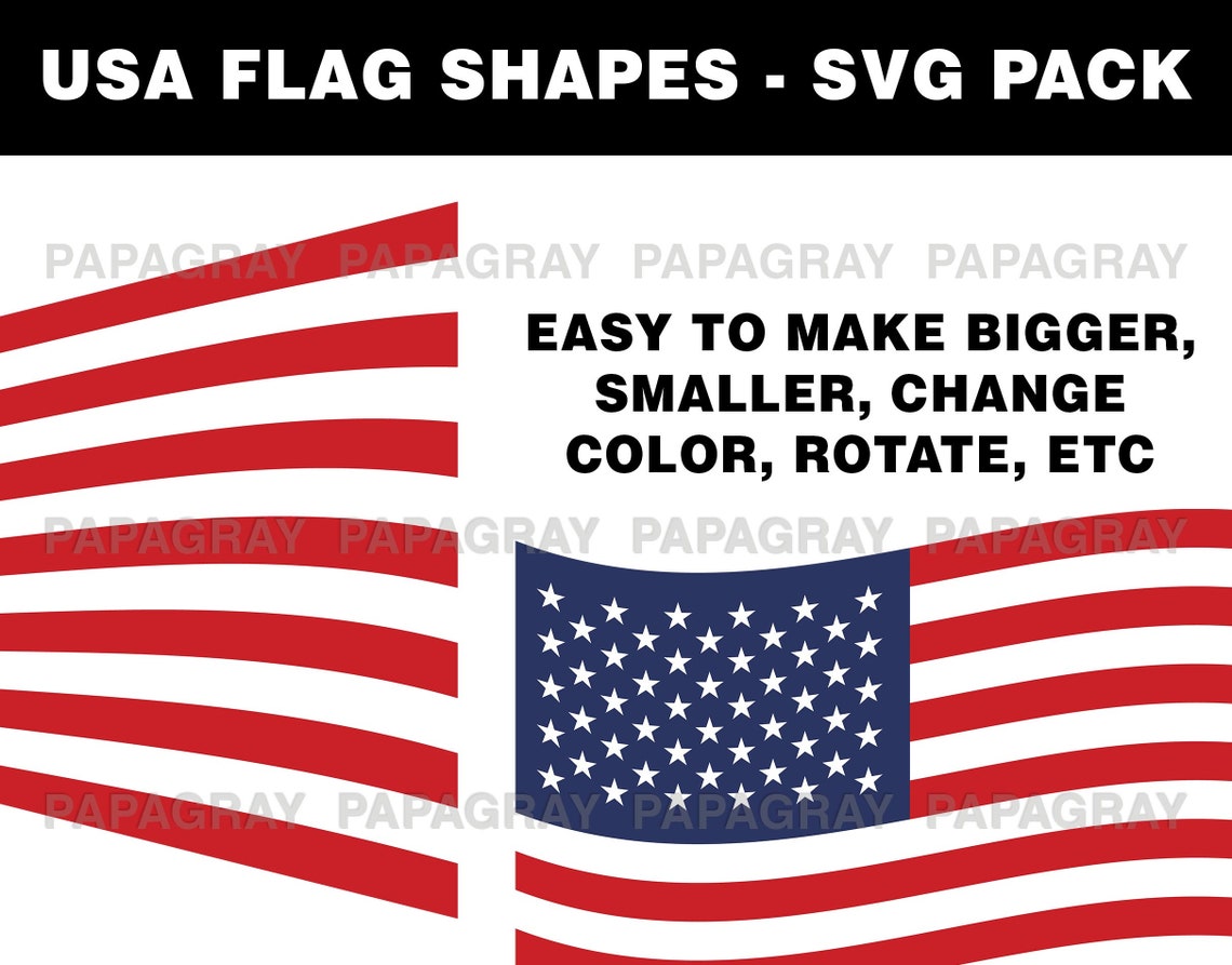 USA Flag Shapes SVG Graphic 10 Designs Digital Download - Etsy