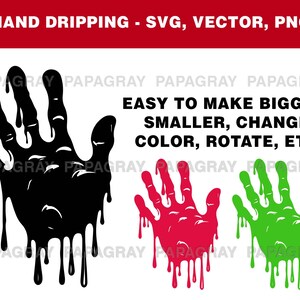 Handprint Dripping SVG Bundle 8 Designs Digital Download Paint Vector ...