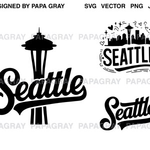 Seattle Skyline SVG Vector Bundle - 7 Designs | Digital Download ...