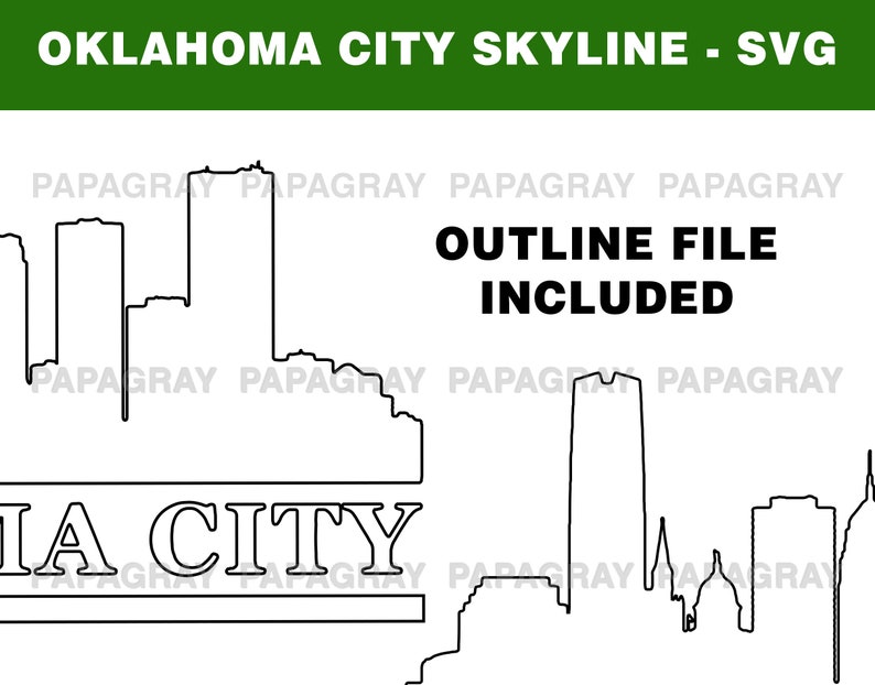 Oklahoma City Skyline SVG Digital Download Oklahoma City - Etsy