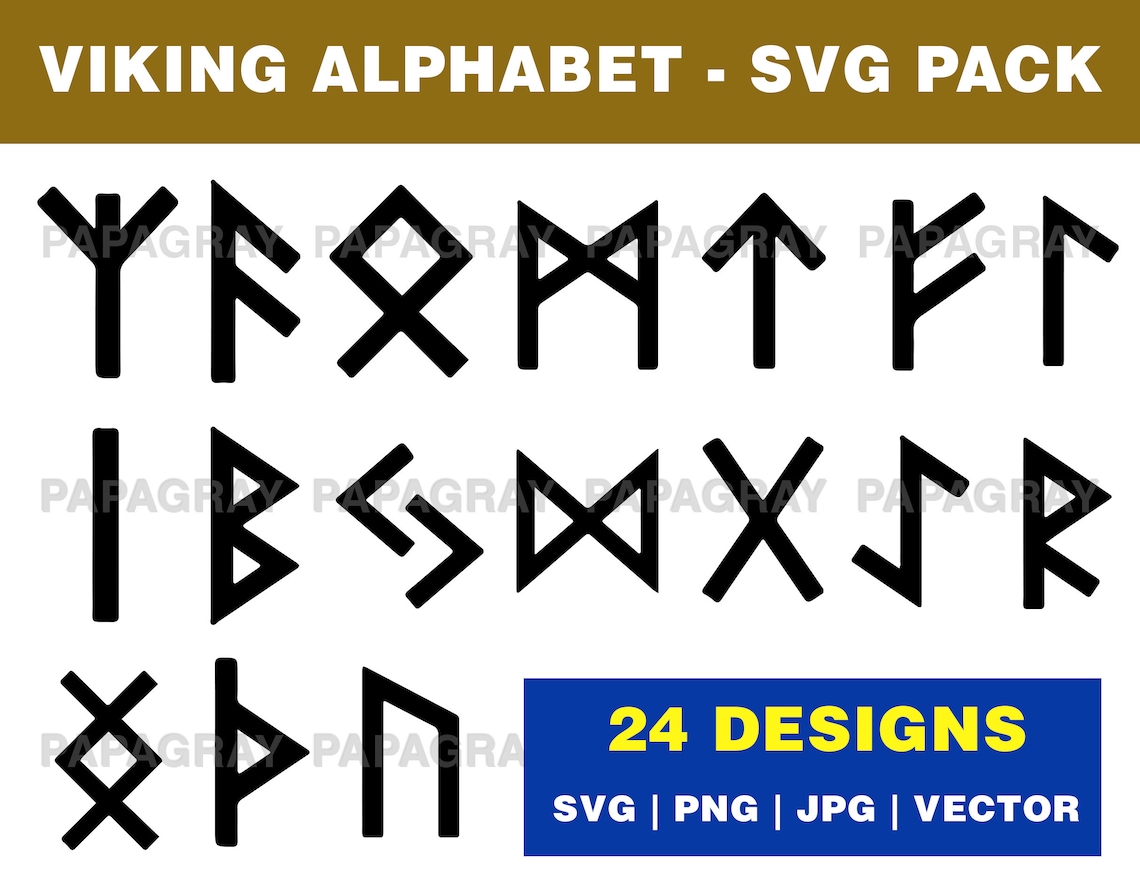 Viking Alphabet Pack 24 Designs Digital Download Viking - Etsy