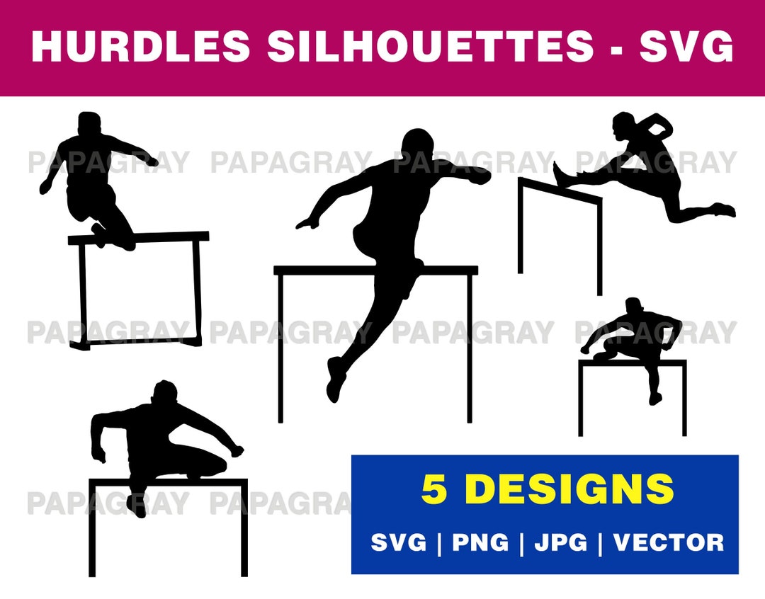 Hurdles Silhouette Pack 5 Designs Digital Download - Etsy