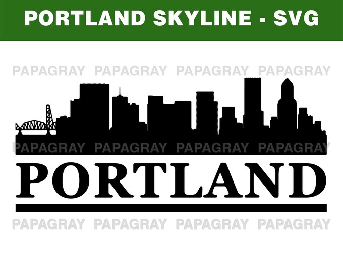 Portland Skyline Poster City Skyline Art Print Portland Oregon VERSION ...
