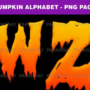 Halloween Pumpkin Alphabet Clipart Pack Digital Download - Etsy