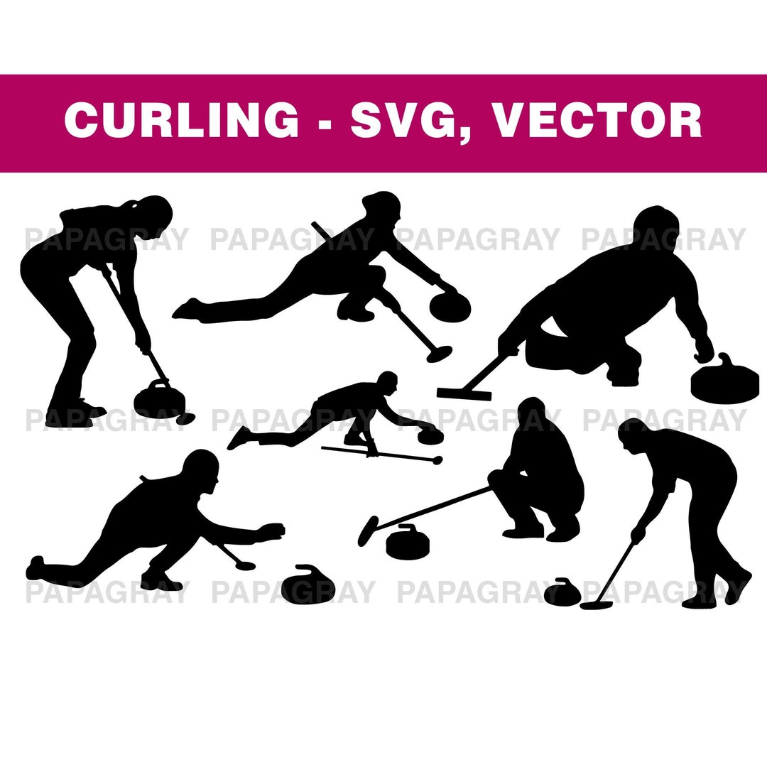 Curling Silhouette Pack - 8 Designs | Digital Download | Curling SVG ...