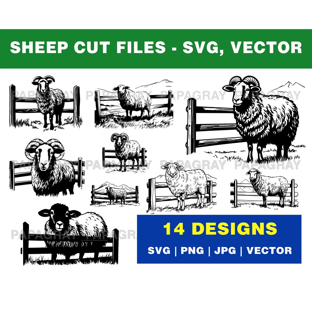 Sheep SVG Cut Files Bundle - 14 Designs | Digital Download | Farm Lamb ...