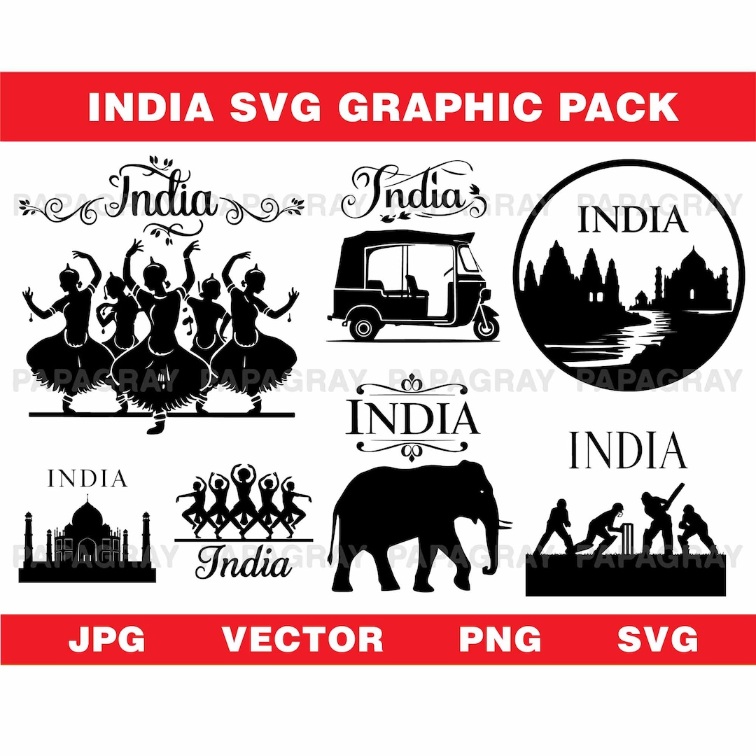 India Skyline SVG Vector Graphic Bundle: 8 Designs (digital Download ...