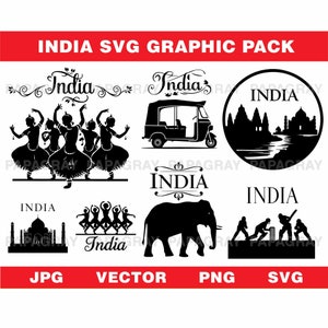 India Skyline SVG Vector Graphic Bundle 8 Designs Digital Download ...