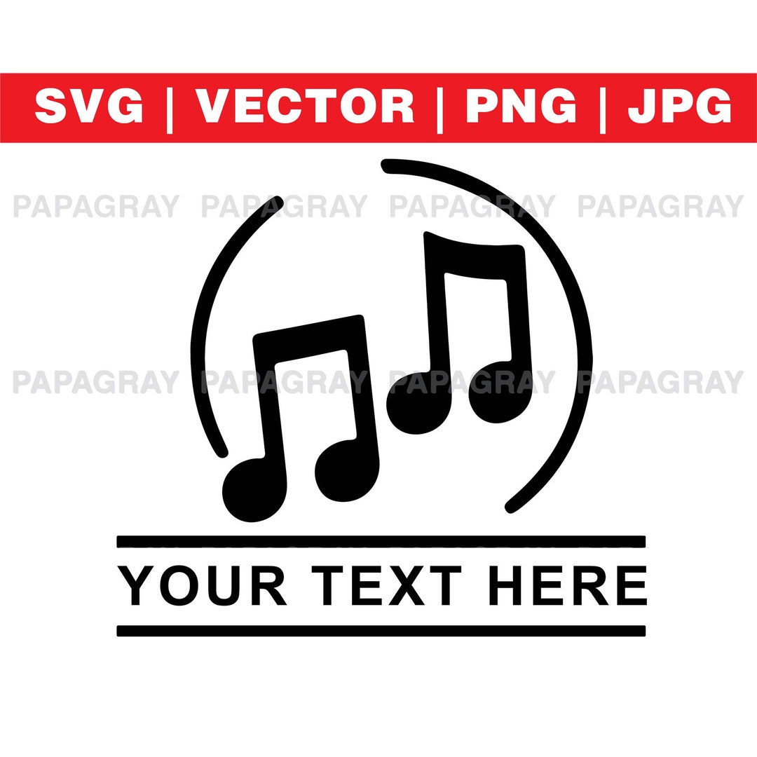 Music Note Split Name Monogram SVG Vector Digital Download Musician PNG ...