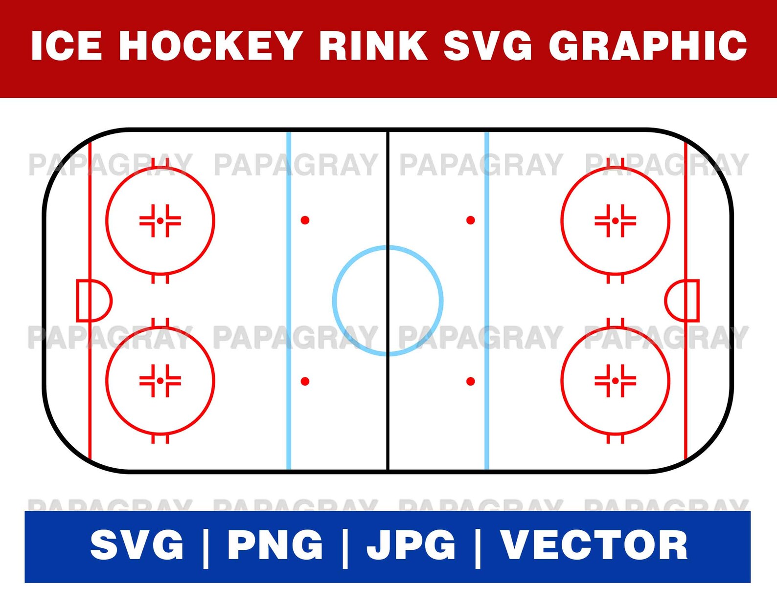 Ice Hockey Rink SVG Vector Graphic Digital Download Ice | Etsy