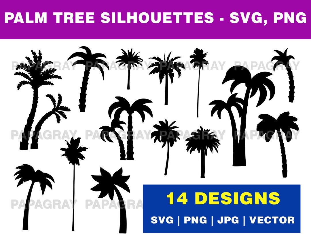Palm Trees SVG Pack 14 Designs Digital Download Palm - Etsy