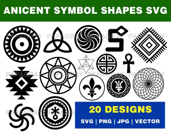 Ancient Symbol SVG Silhouette Pack 20 Designs Digital - Etsy