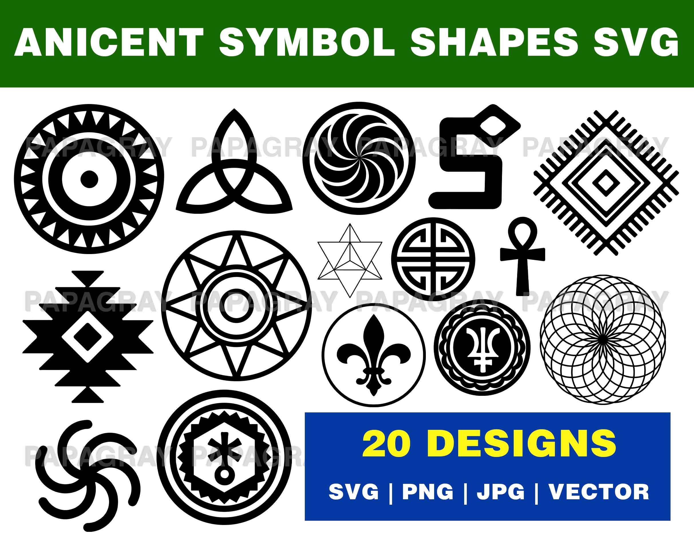 Ancient Symbol SVG Silhouette Pack 20 Designs Digital - Etsy Canada
