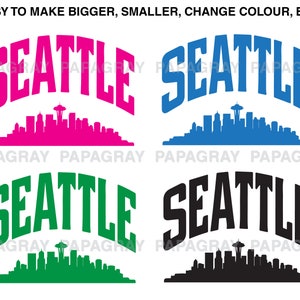 Seattle Skyline SVG Vector Bundle - 7 Designs | Digital Download ...