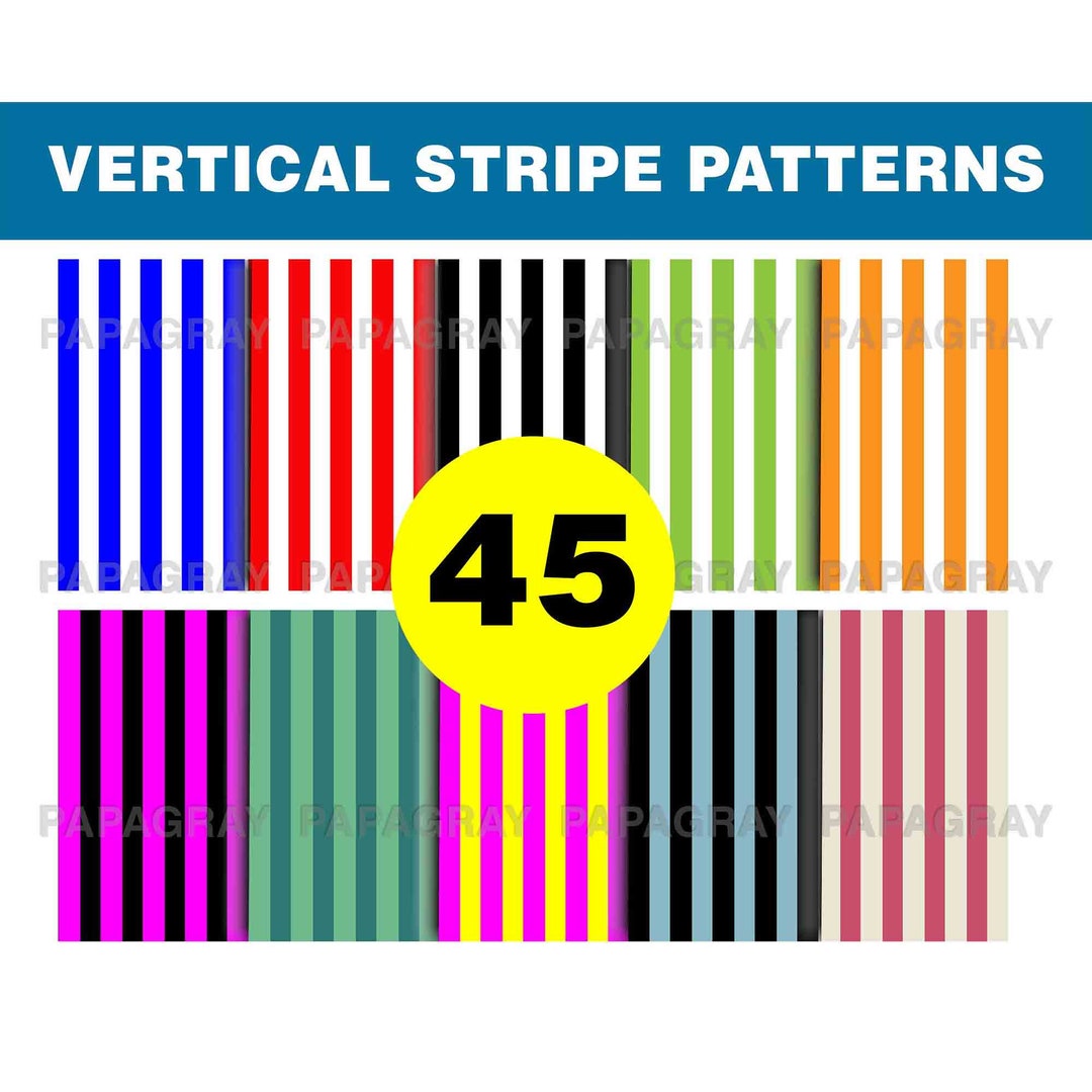 Vertical Stripe Patterns - 45 Designs | Digital Download | 300 DPI ...