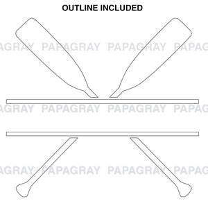 Rowing Oars Split Name Monogram SVG Vector Graphic | Digital Download ...