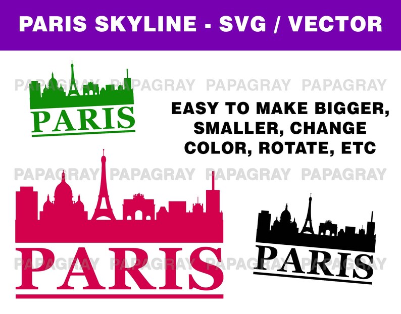 Paris Skyline SVG Digital Download Paris SVG Paris France | Etsy