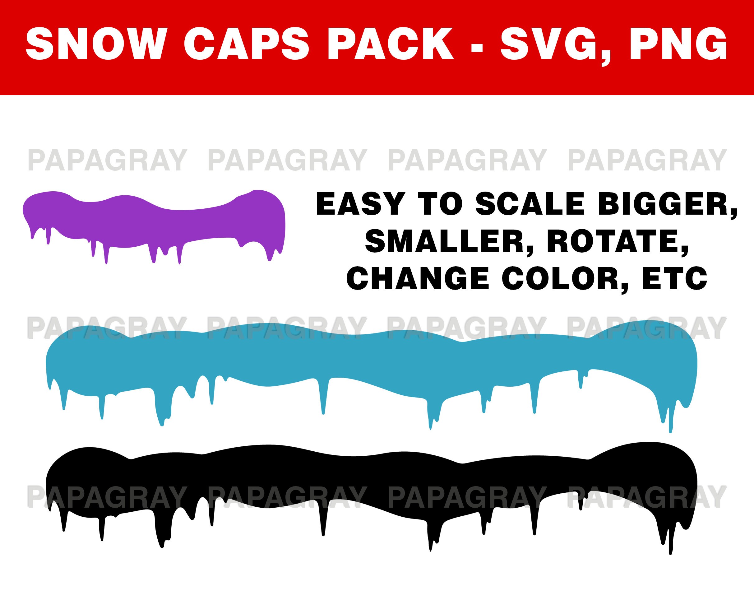 Snow Caps SVG Pack 15 Designs Digital Download Christmas - Etsy