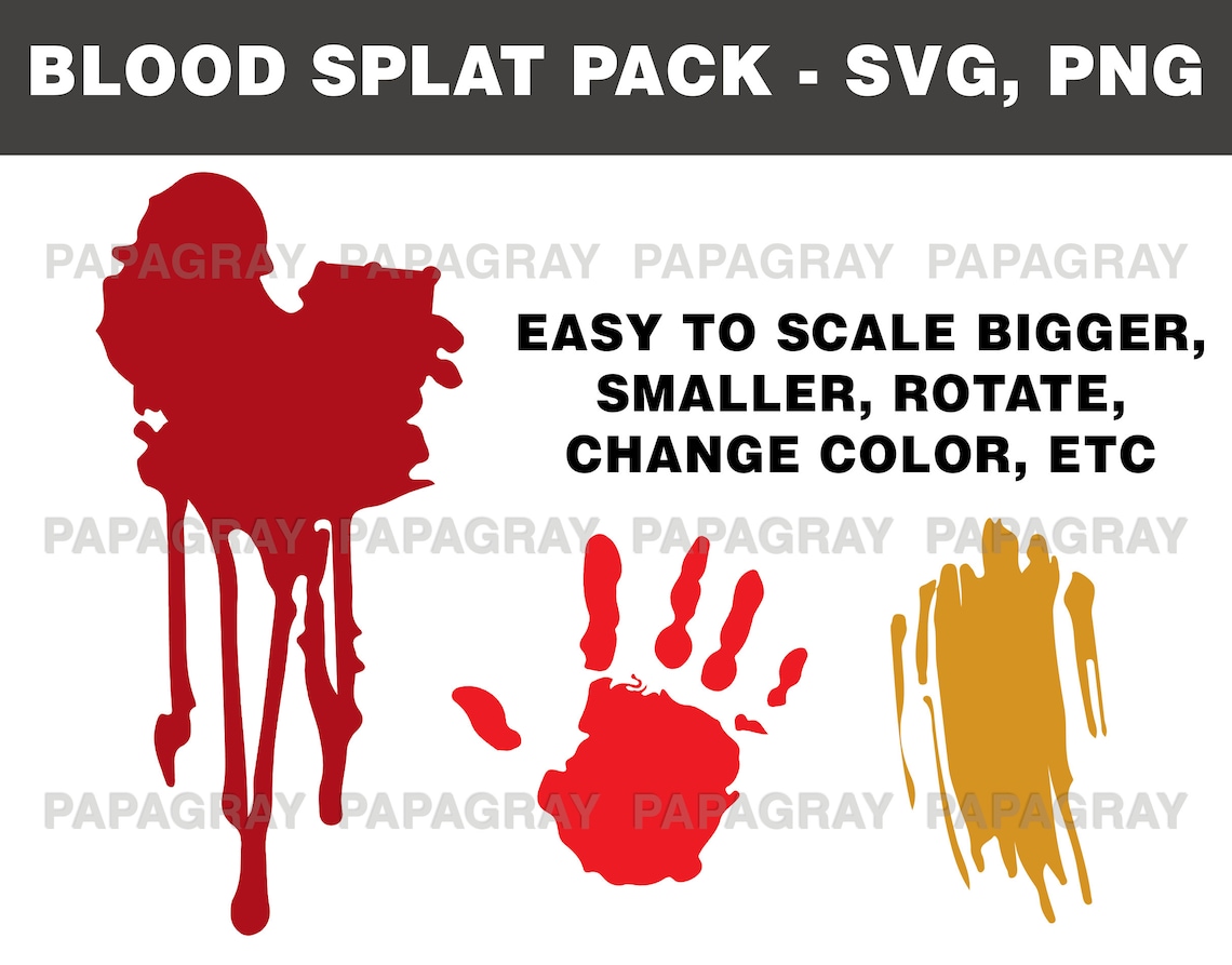 Blood Splat Silhouette Pack - 15 Designs | Digital Download | Blood ...