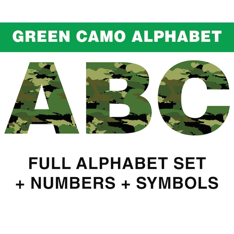 Camo Letters - Etsy