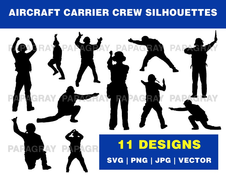 Aircraft Carrier Ground Crew Silhouette Pack 11 Designs - Etsy