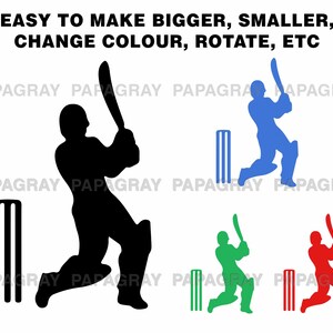 Cricket Players SVG Vector Graphic Bundle - 30 Designs | Digital ...