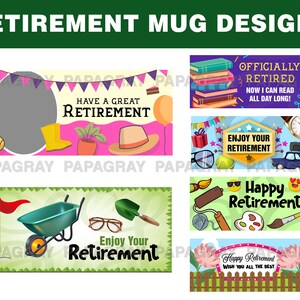 Retirement Mug Sublimation Templates 20 Designs Mug | Etsy