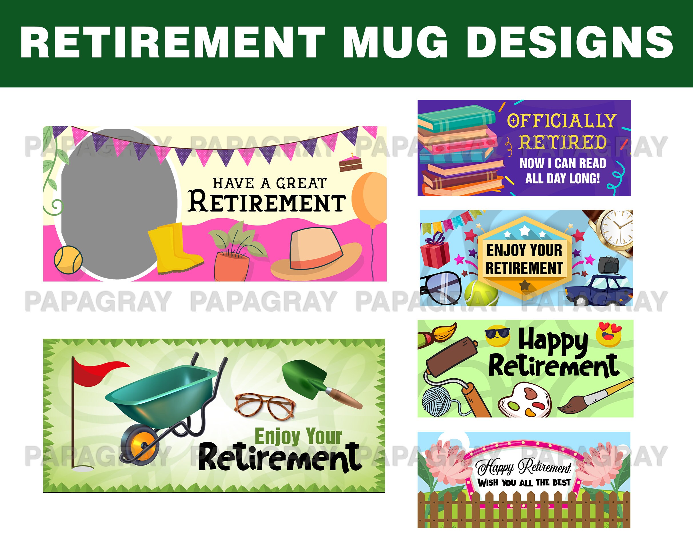 Retirement Mug Sublimation Templates 20 Designs Mug - Etsy UK