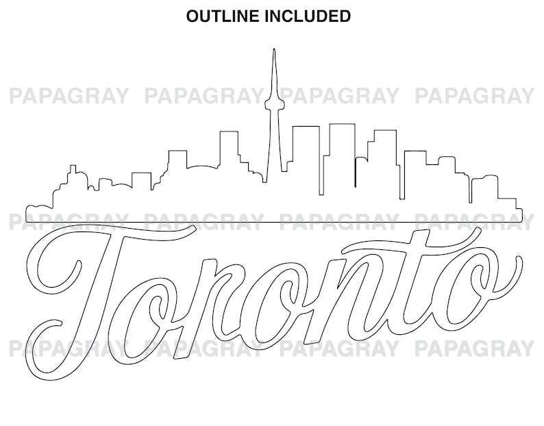 Toronto Skyline SVG Vector Bundle - 7 Designs | Digital Download ...