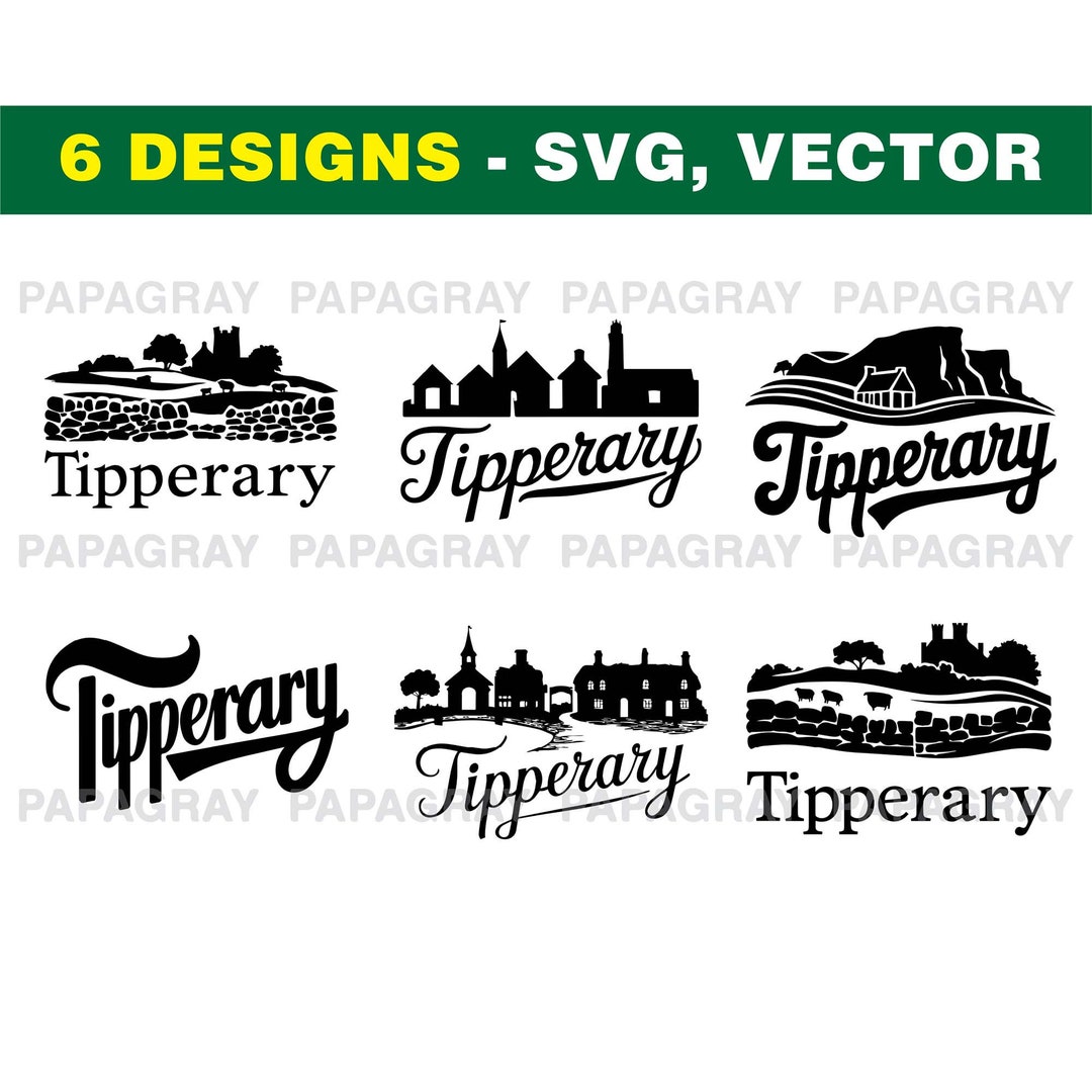 Tipperary Ireland Skyline SVG Vector Bundle - 6 Designs | Digital ...
