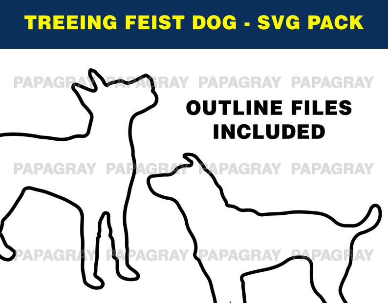 Treeing Feist Dog Silhouette Pack 6 Designs Digital | Etsy