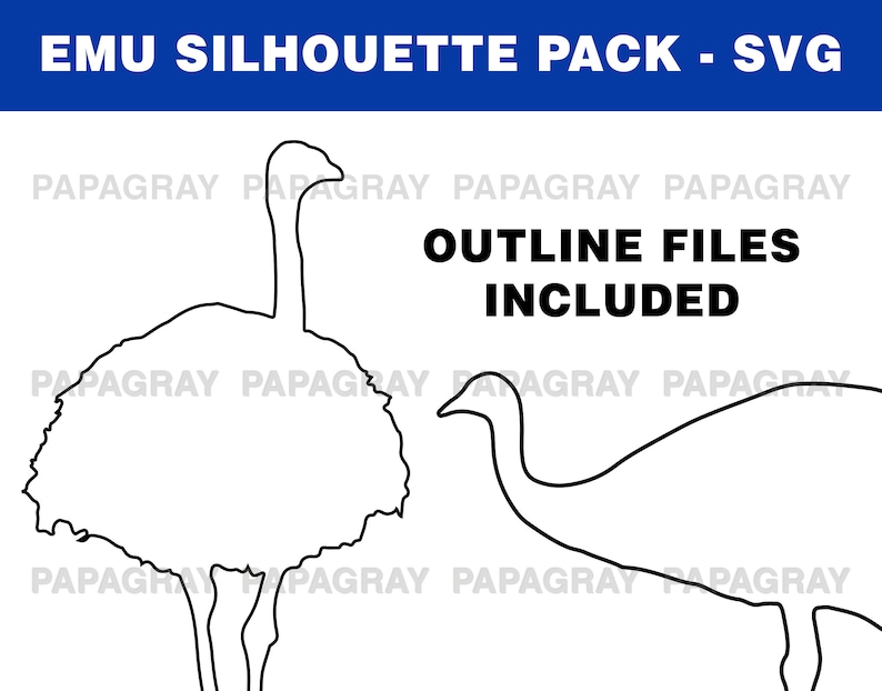 Emu Silhouette Pack 10 Designs Digital Download Emu SVG - Etsy