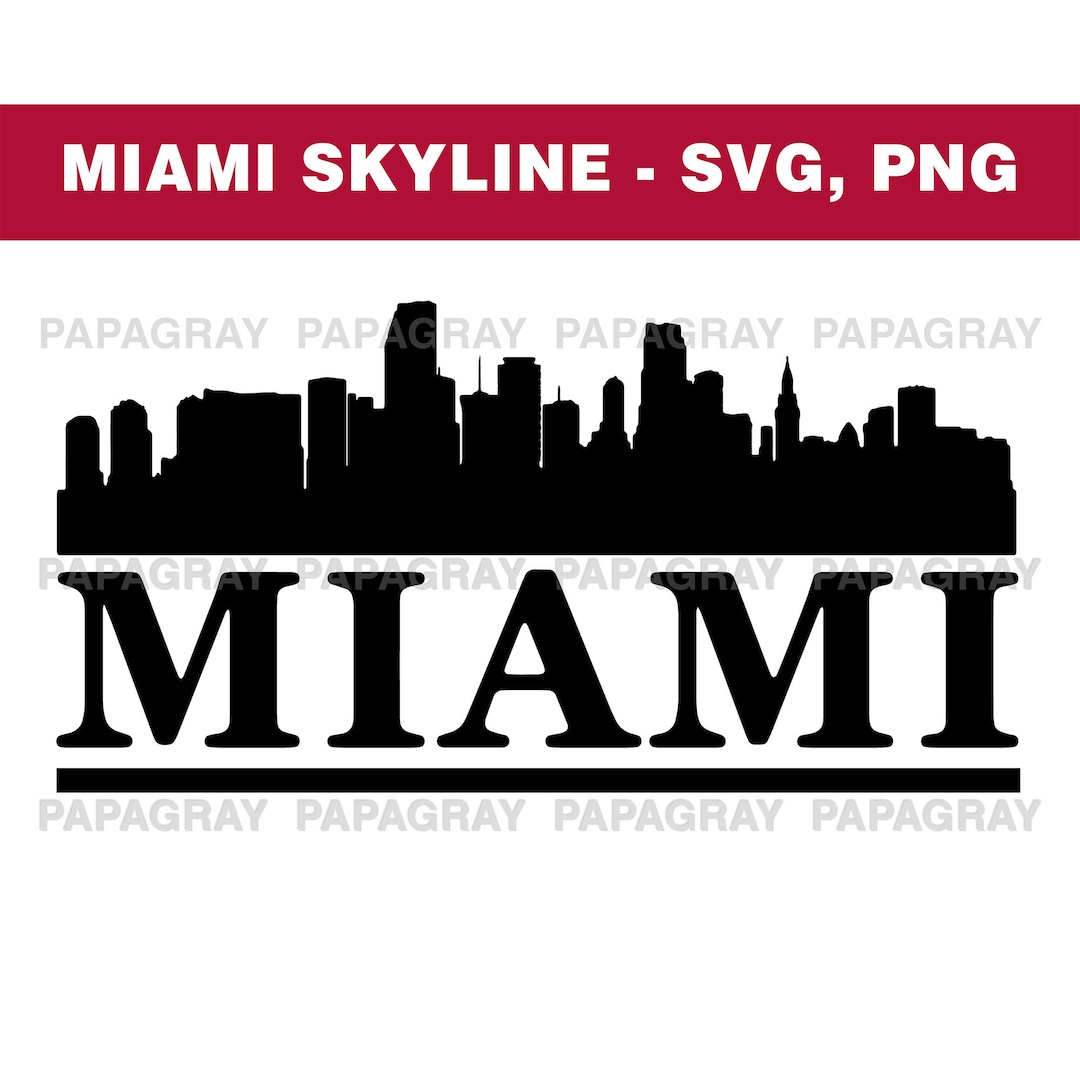 Miami Skyline SVG: Vector Cut File (digital Download) - Etsy