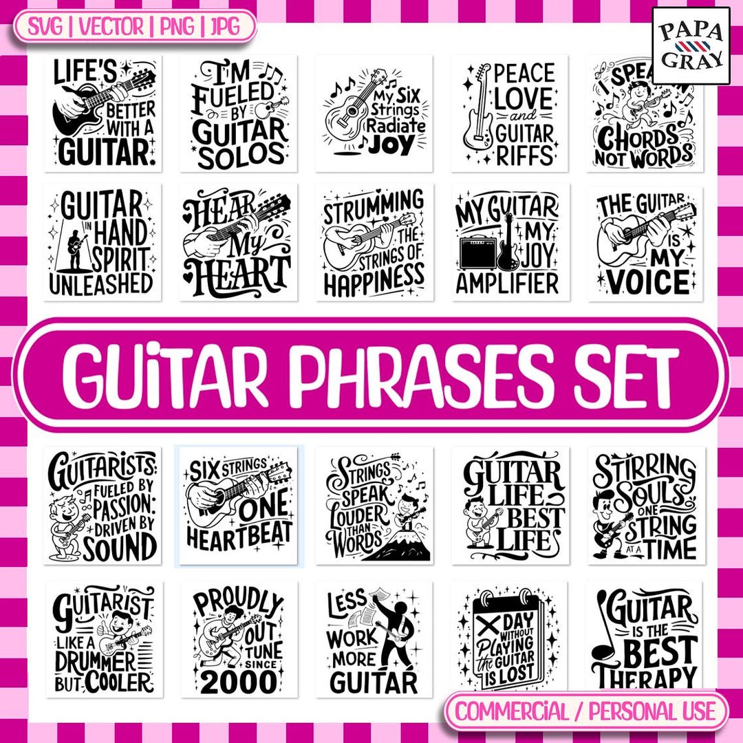 Guitar Sayings SVG Pack - 25 Designs | Digital Download | Electric ...