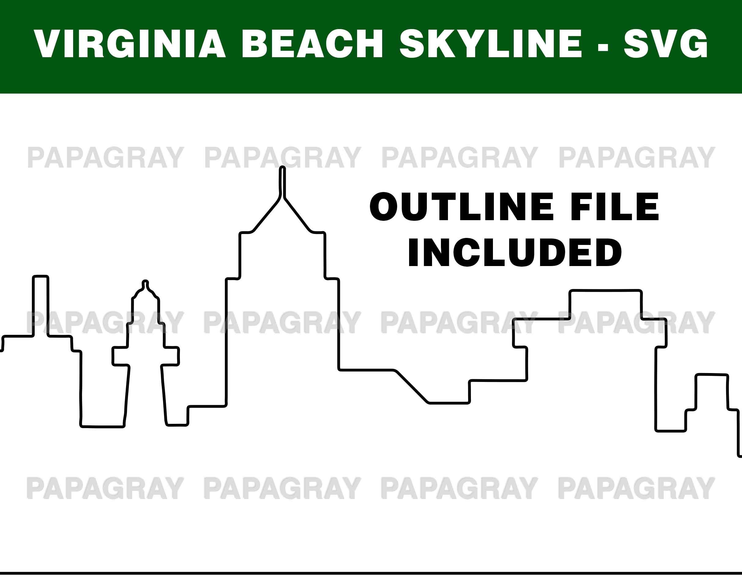 Virginia Beach Skyline SVG Digital Download Virginia Beach | Etsy