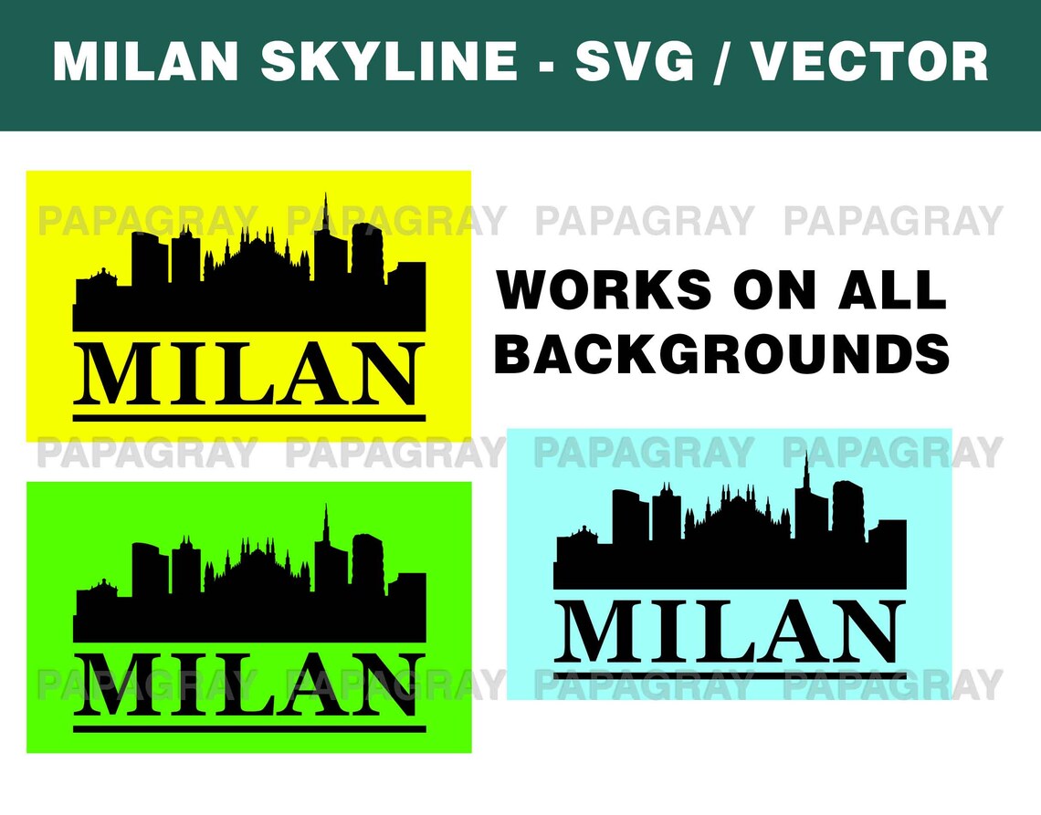 Milan Skyline SVG Digital Download Milan SVG Milan Italy | Etsy