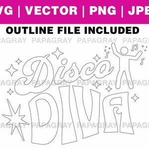 Disco Diva SVG Digital Download Dance Clipart, Disco Silhouette Design ...