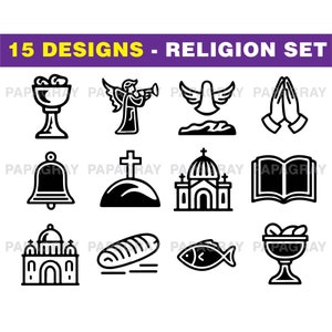Christianity Symbols SVG Vector Graphics - 15 Designs | Digital ...