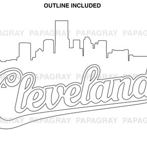 Cleveland Skyline SVG Vector Graphic Bundle 7 Designs Digital Download ...