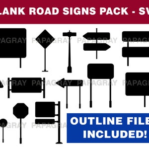 Blank Road Sign SVG Pack 15 Designs Digital Download - Etsy