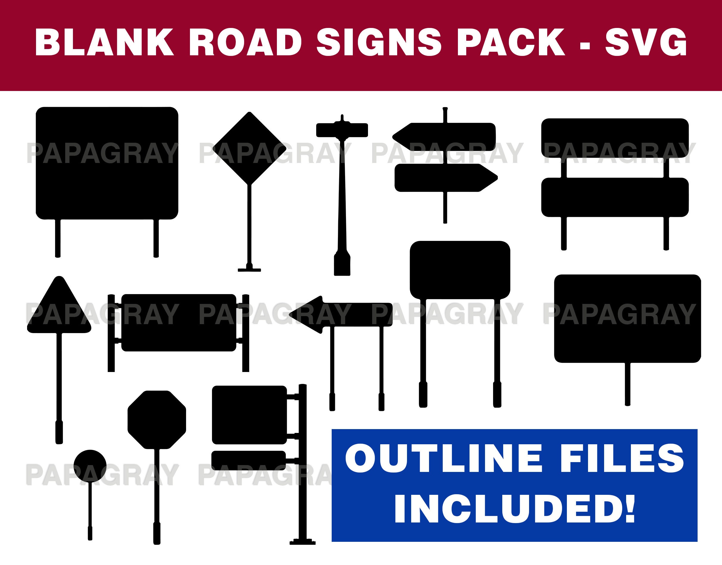 Blank Interstate Road Signs