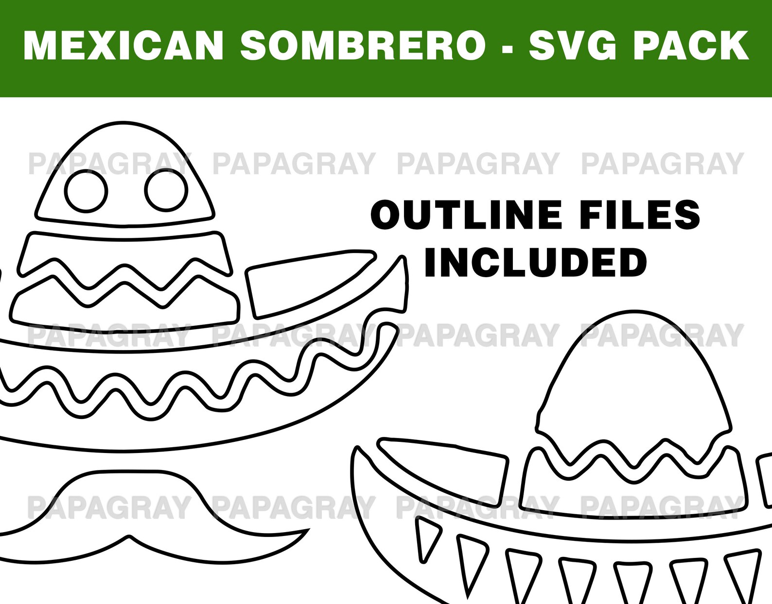 Mexican Sombrero SVG Pack 8 Designs Digital Download - Etsy