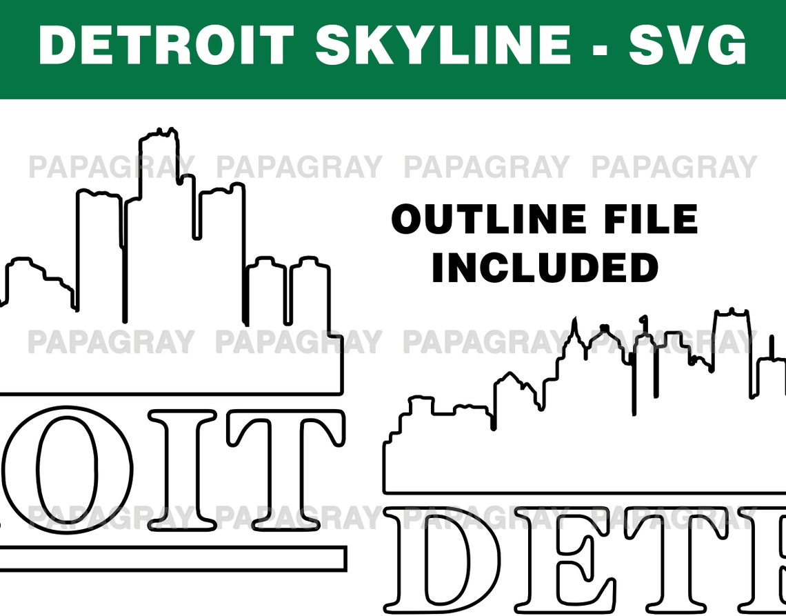 Detroit Skyline SVG Digital Download Detroit SVG Detroit - Etsy