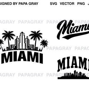 Miami Florida SVG Vector Graphic Bundle: Beach & Palm Designs (digital ...