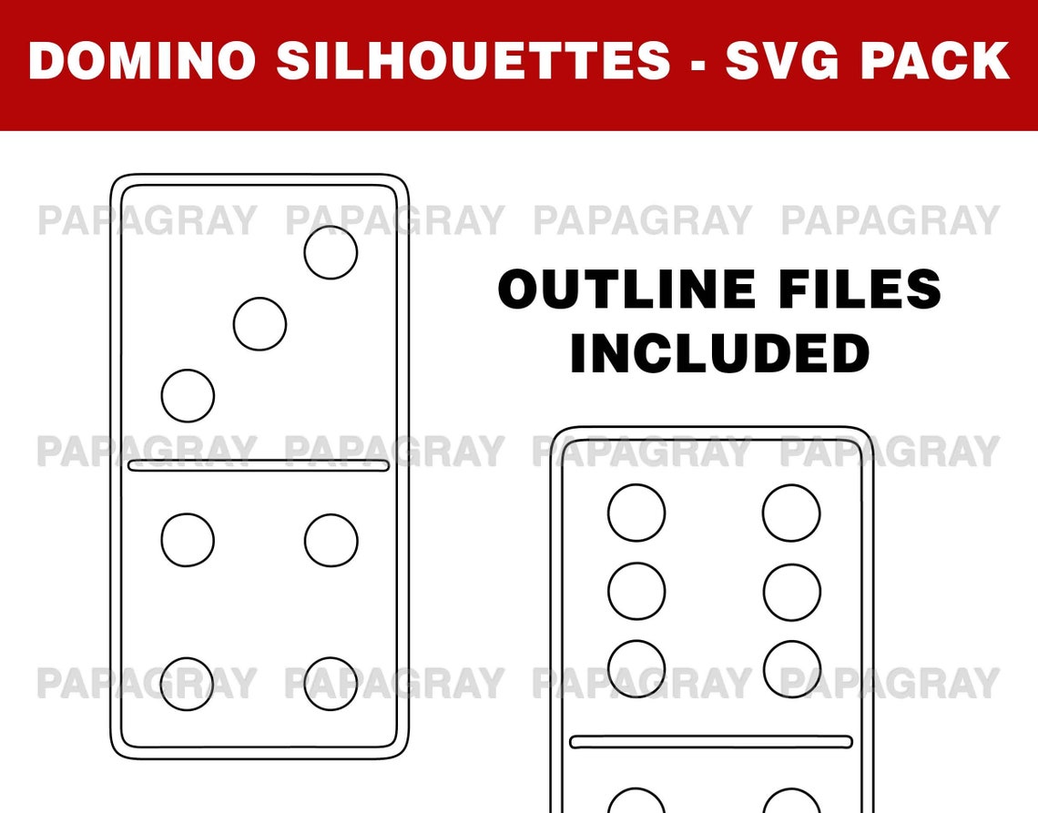 Domino Set SVG Silhouette Pack - 28 Designs (digital Download) - Etsy UK