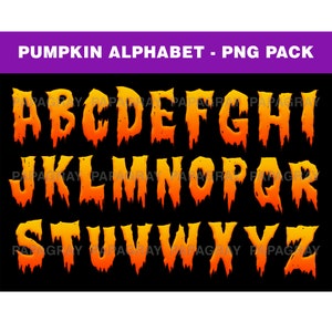 Halloween Pumpkin Alphabet Clipart Pack Digital Download - Etsy