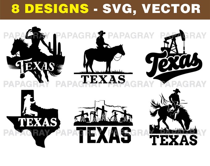 Dallas Skyline SVG Vector Graphic Bundle - 7 Designs | Digital Download ...