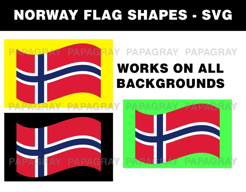 Norway Flag Shapes SVG Graphic 8 Designs Digital Download - Etsy